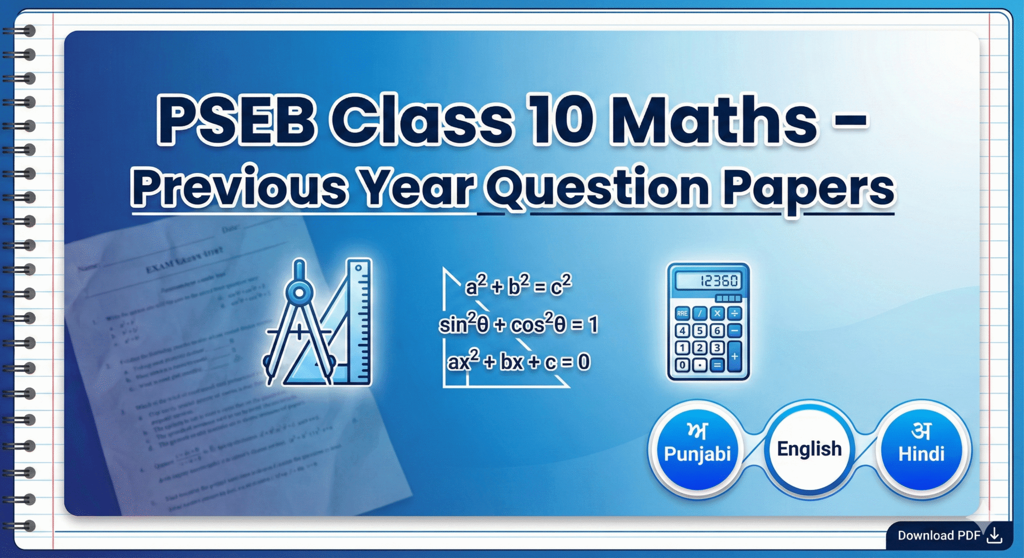 Analysis of PSEB Previous Year Question Papers Class 10 Maths All Sets ...