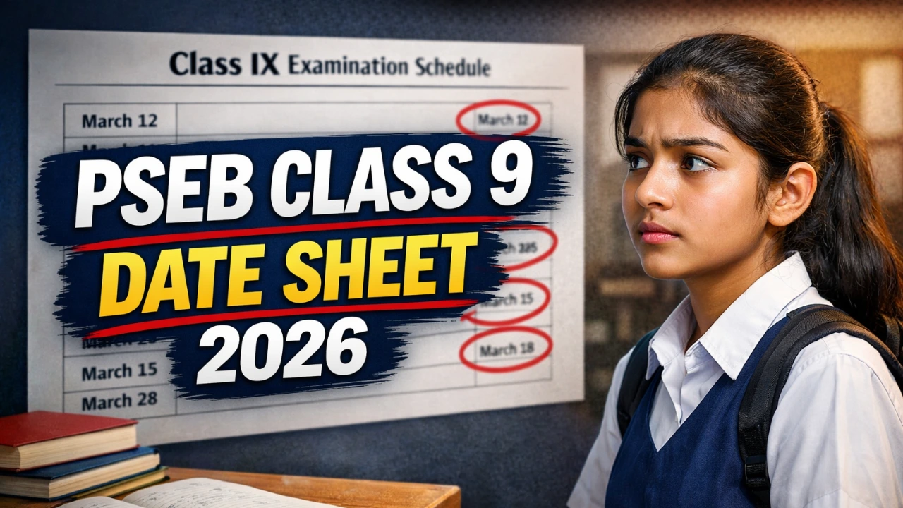 PSEB Class 9 Date Sheet 2026: Important Update for Students